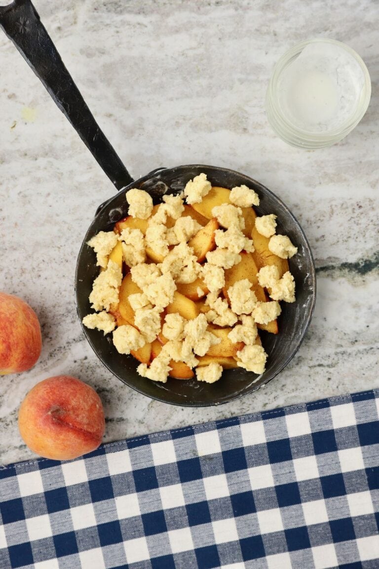 Small Batch Peach Cornmeal Cobbler (For Two) - Practical Southern Cooking